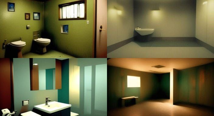 Cozy 1990s Tiny Home Bathroom in Liminal Style - AI Art