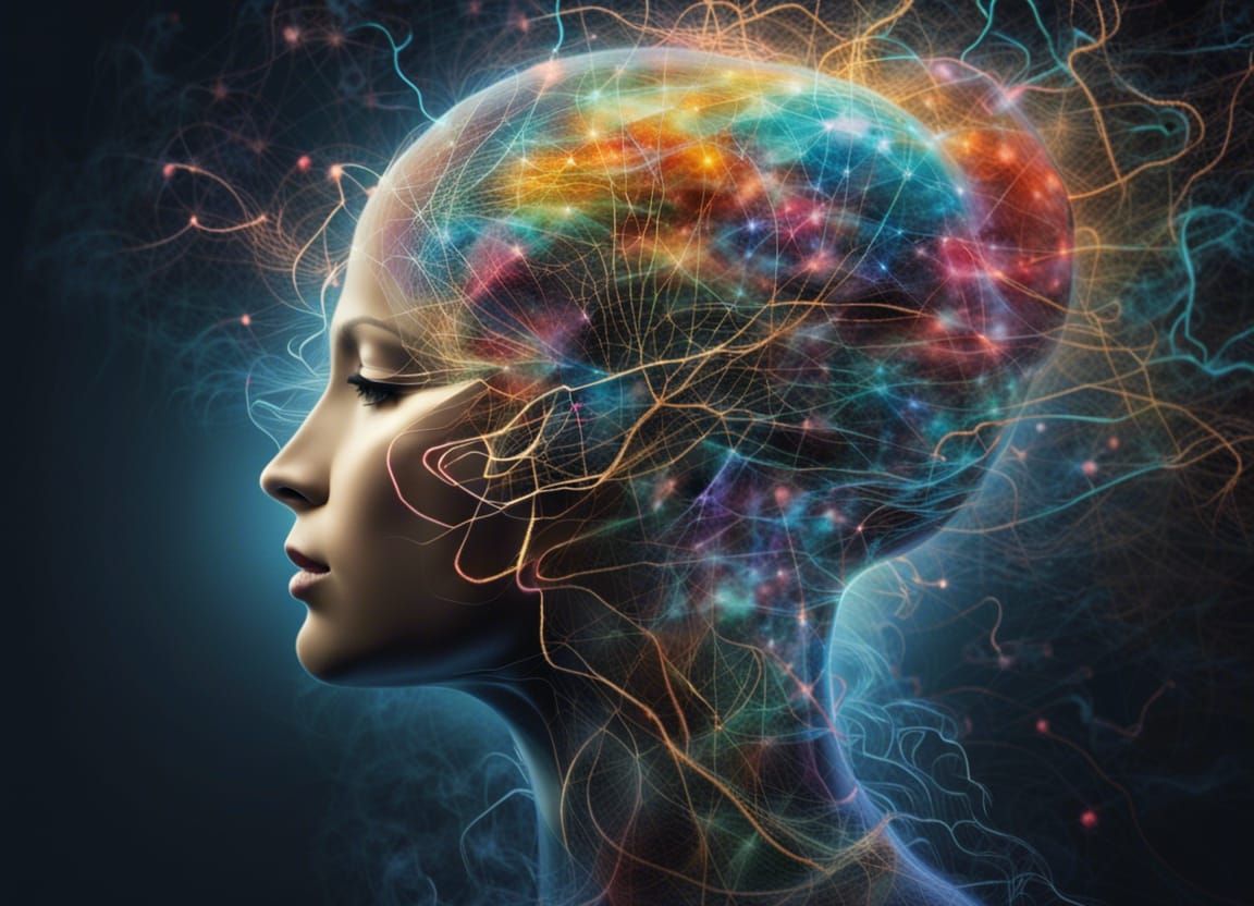 create a representation of a human mind registering thoughts as they ...
