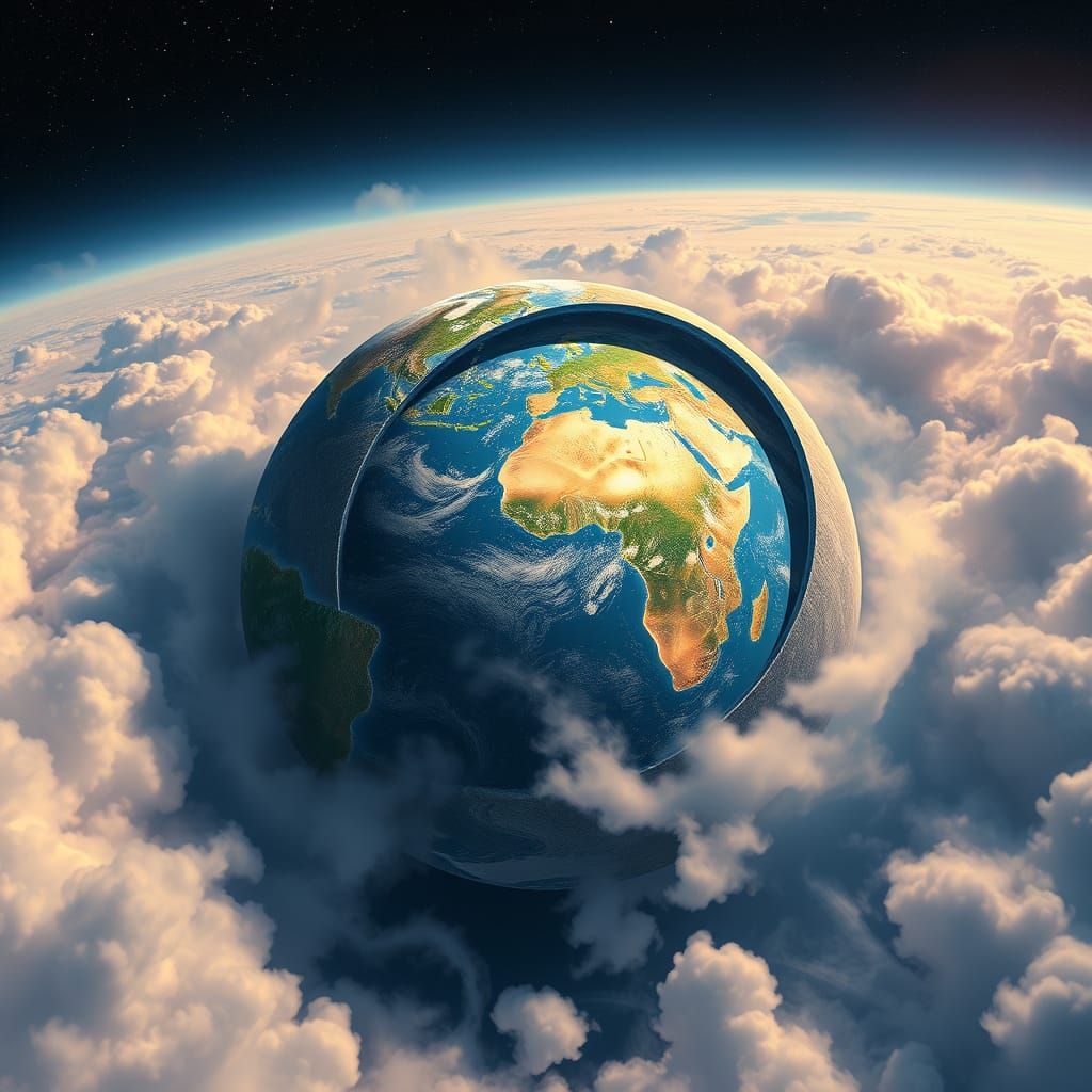 Surreal Möbius Strip Earthscape in Vibrant Colors - AI Art