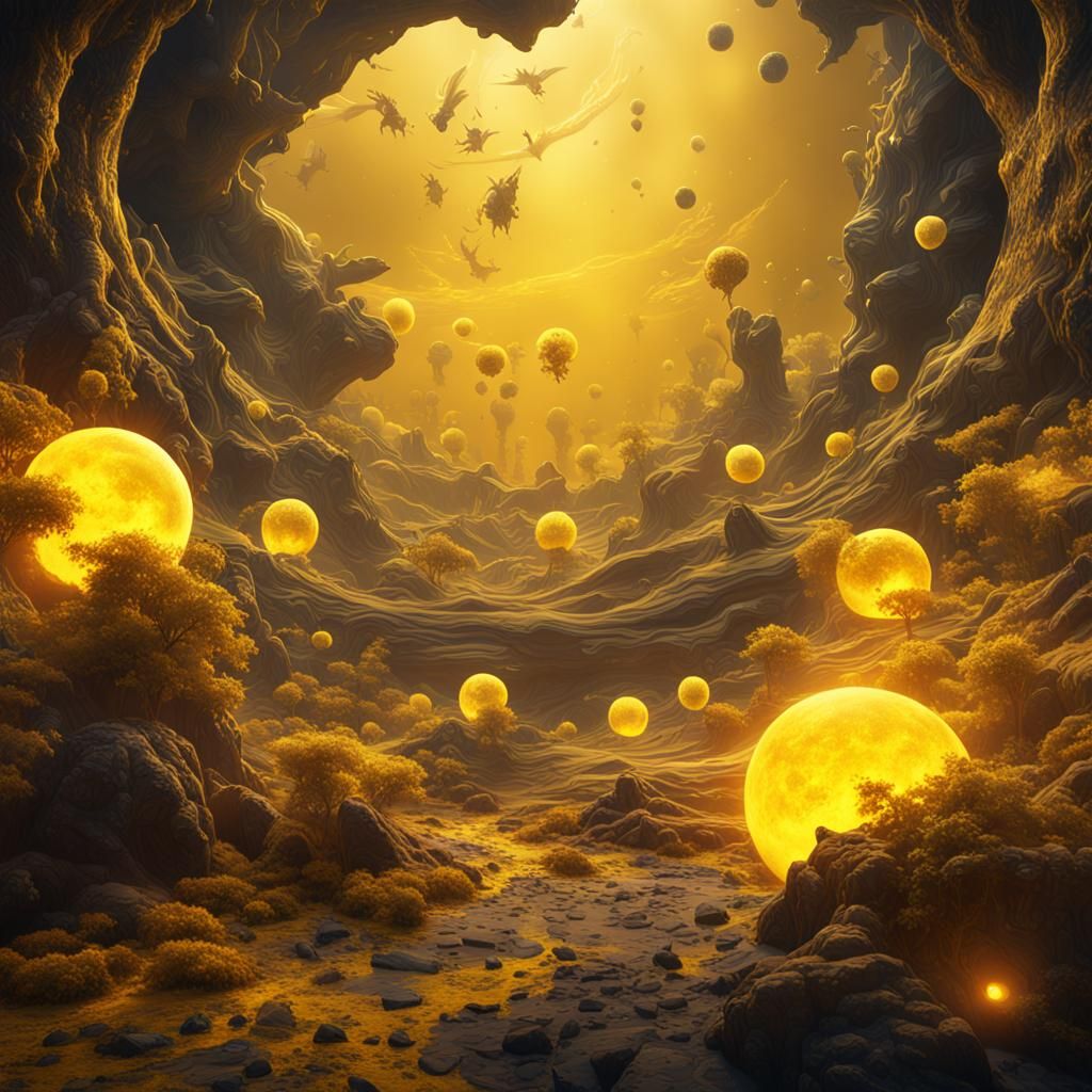 THE COSMIC YELLOW UNIVERSE - AI Generated Artwork - NightCafe Creator