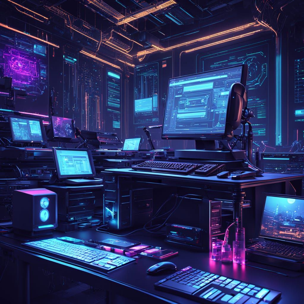 Futuristic CAD Designer in Warm, Golden Light - AI Art