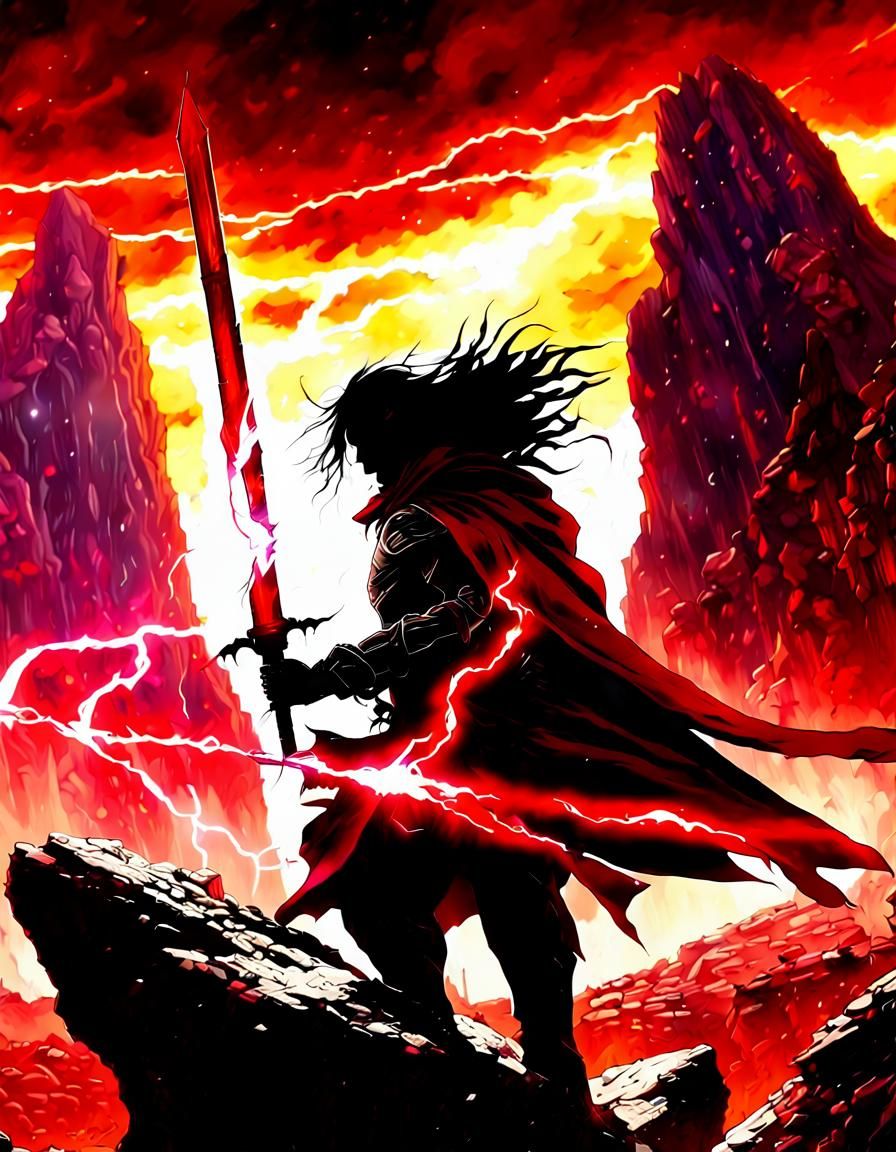 a knight survived hell and now has a hell sword