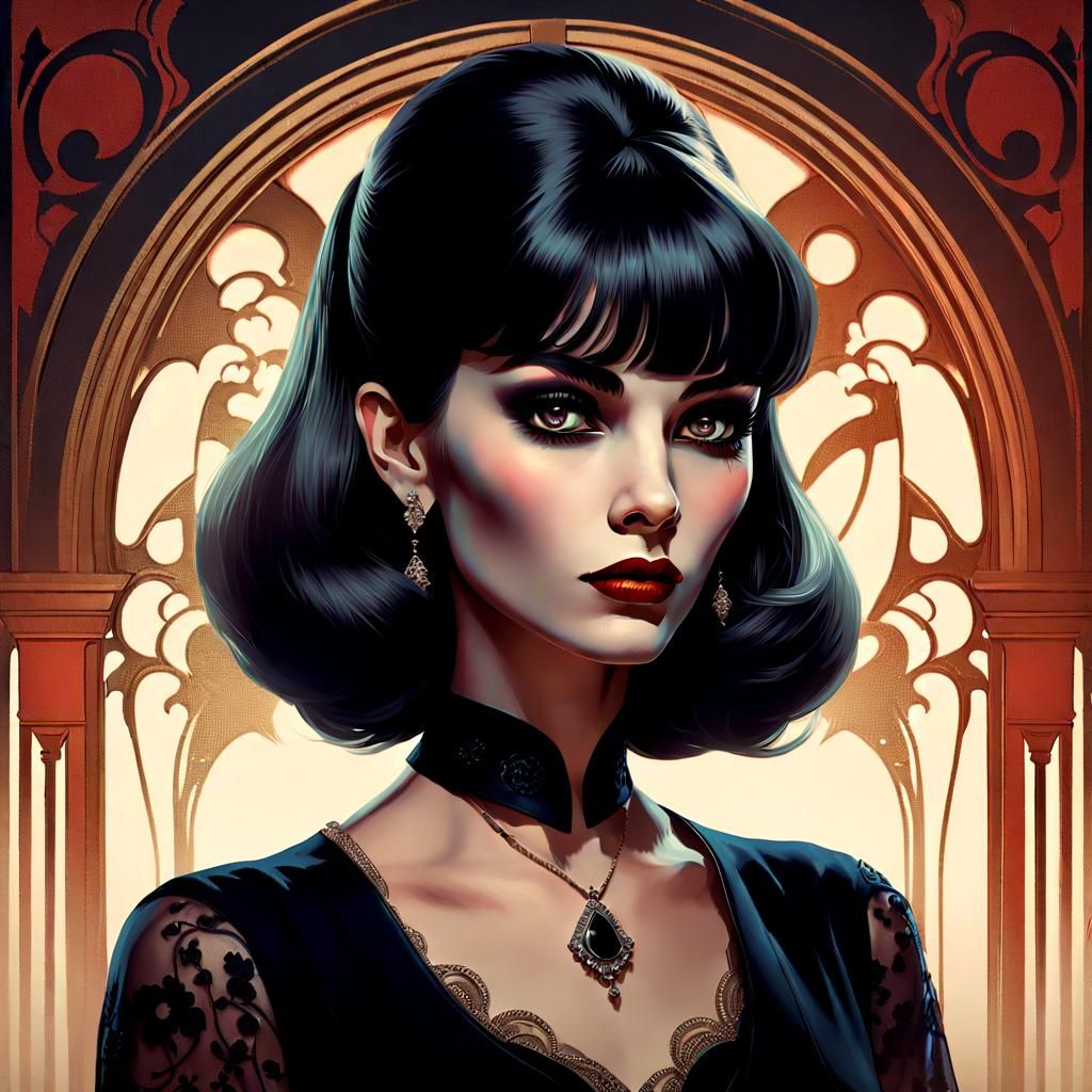 60s vampire girl - AI Generated Artwork - NightCafe Creator
