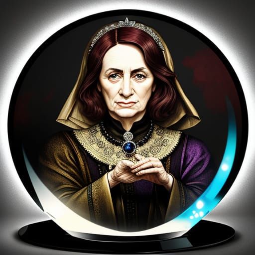 Downton Abbey Fortune Teller with Crystal Ball - AI Art