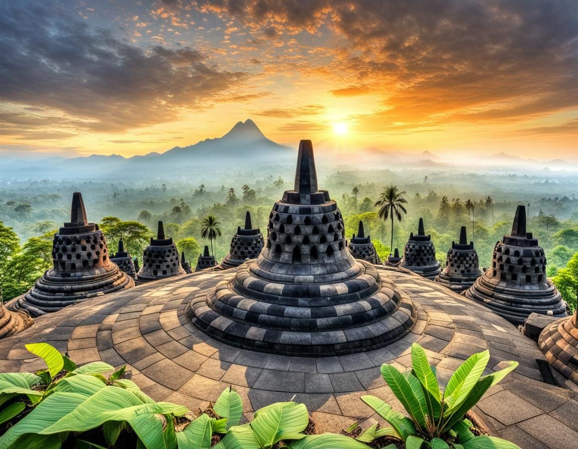 Candi Borobudur Java Indonesia - AI Generated Artwork - NightCafe Creator