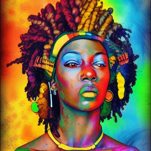 Rastafarian woman ganja leroy brown cinematic dramatic expressionism ...