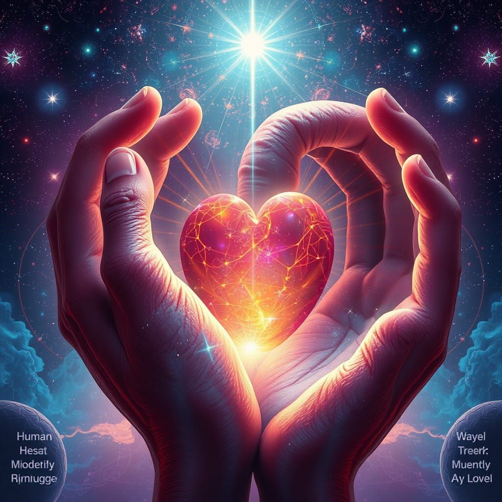 Vibrant Astral Cosmos with Humans Seeking Connecti... - AI Art