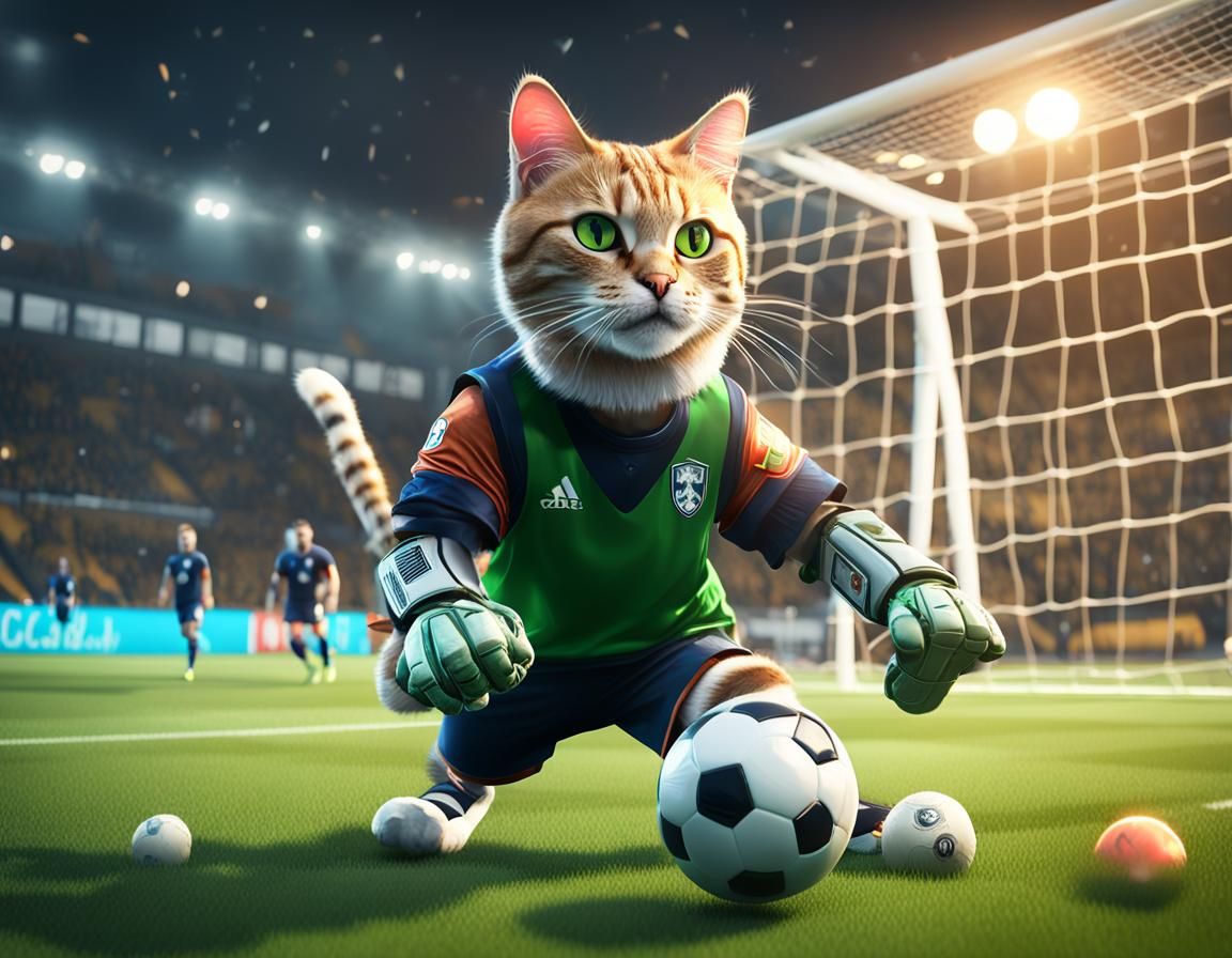 Football cat - AI Generated Artwork - NightCafe Creator