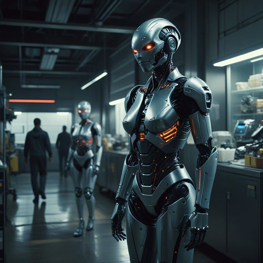 Daily - Sleek Futuristic Daily Life with Humans and Robots