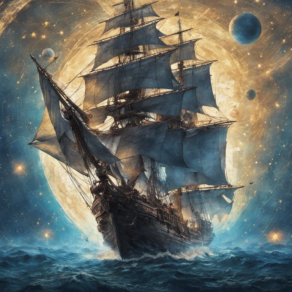 Space sailboat. - AI Generated Artwork - NightCafe Creator