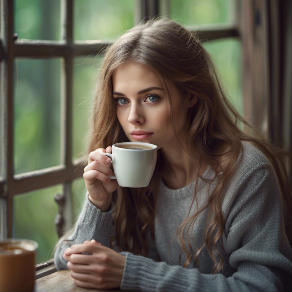 coffee girl - AI Generated Artwork - NightCafe Creator