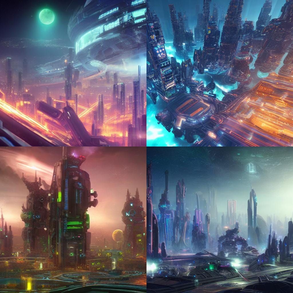 the cyber city that is oh so grand at night space craft lifting off in ...