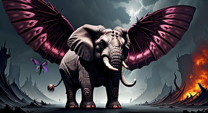 Elephant can fly - AI Generated Artwork - NightCafe Creator