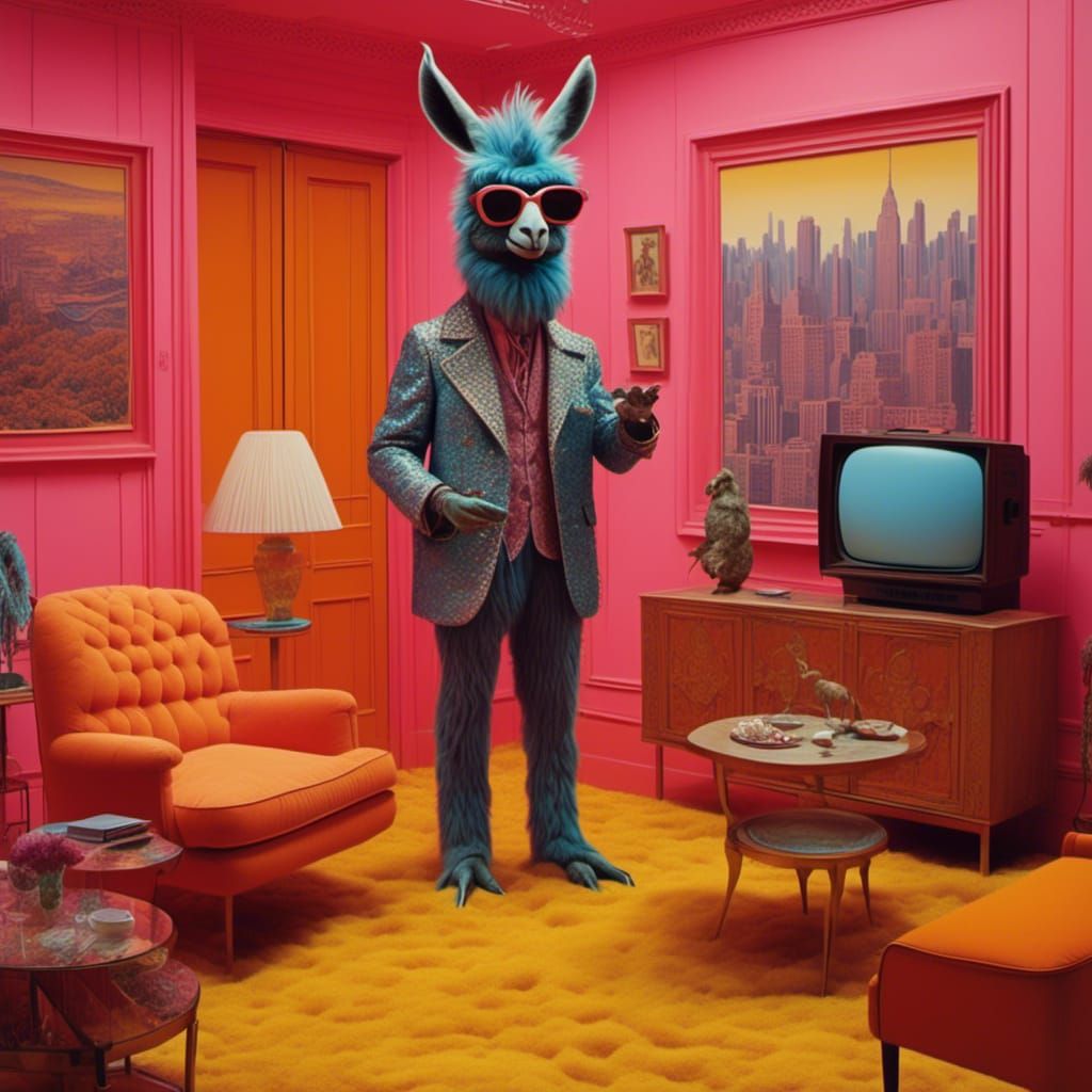 Interior of a New York penthouse. Maximalist interior design, with a ...