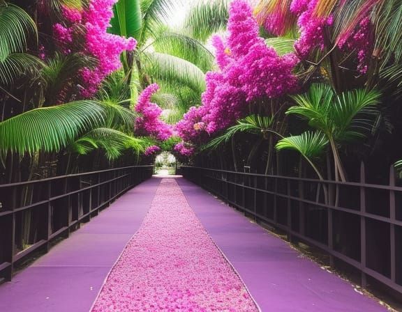 Uncanny kooky park; pacific, palm_trees, paradise, path, peaceful ...