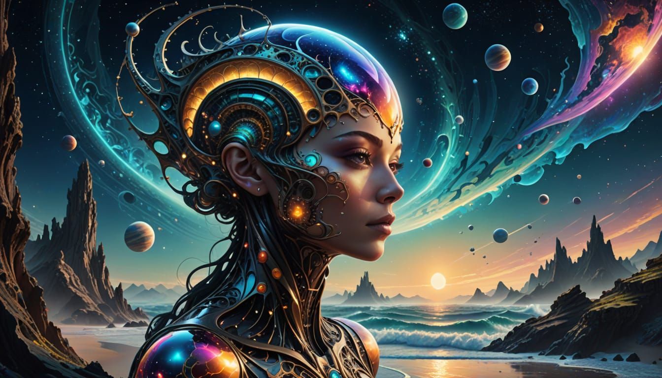 Cosmic Surrealist Alien Outpost on the Ocean Floor - AI Art