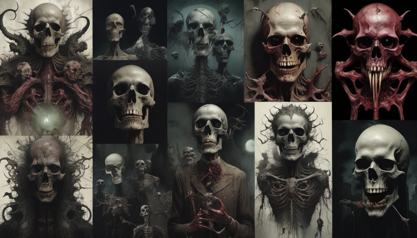 A Horror Collage In The Art styles of Otto Rapp and João Ruas and ...