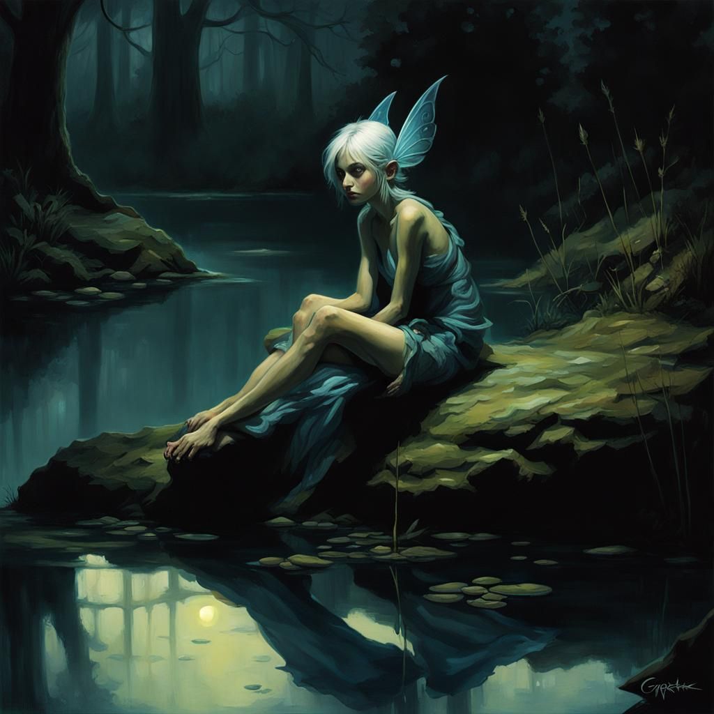 Lonely water pixie - AI Generated Artwork - NightCafe Creator