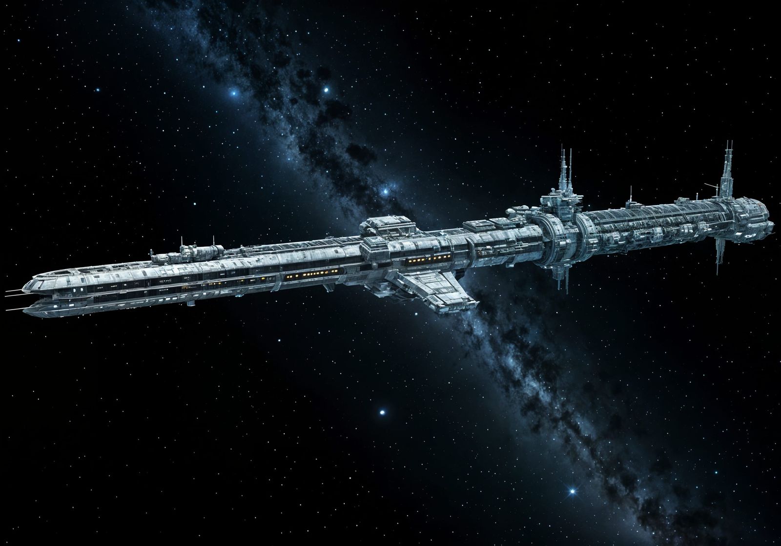 Interstellar Explorer 01 - Epic Futuristic Spacecraft in Dee...