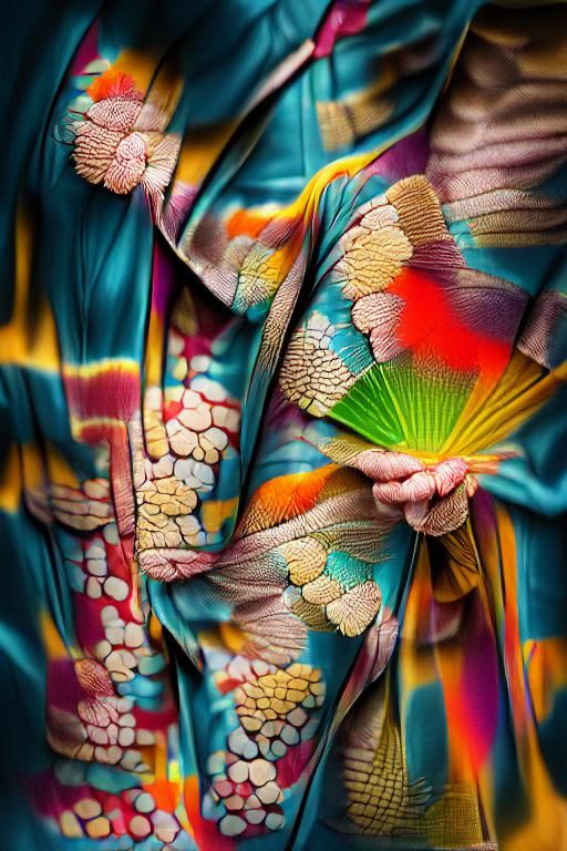 Colorful Kimono by Thomas Kidd - AI Generated Artwork - NightCafe Creator