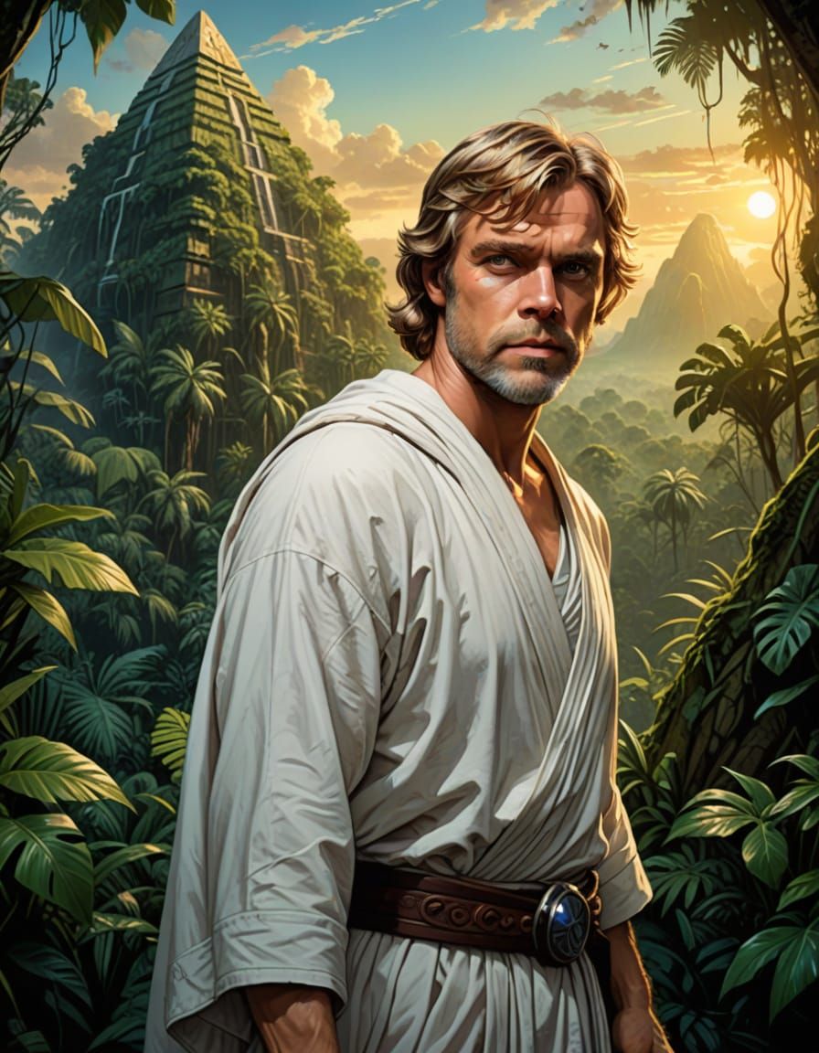 Luke Skywalker (2) - Heroic Luke Skywalker in Lush Jungle Pl...