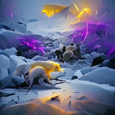 6 arctic fox battle in Antarctica - AI Generated Artwork - NightCafe ...