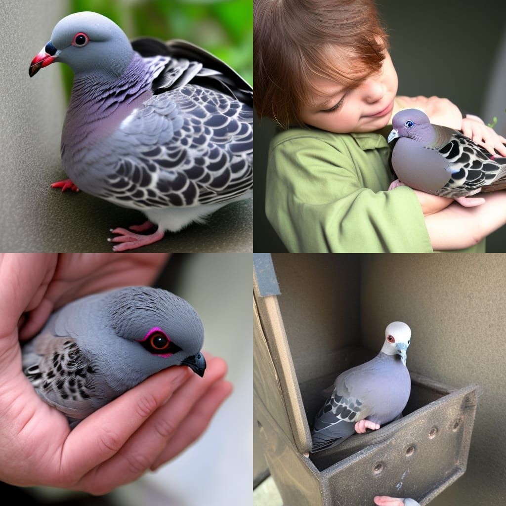The love of rescuing a baby pigeon - AI Generated Artwork - NightCafe ...
