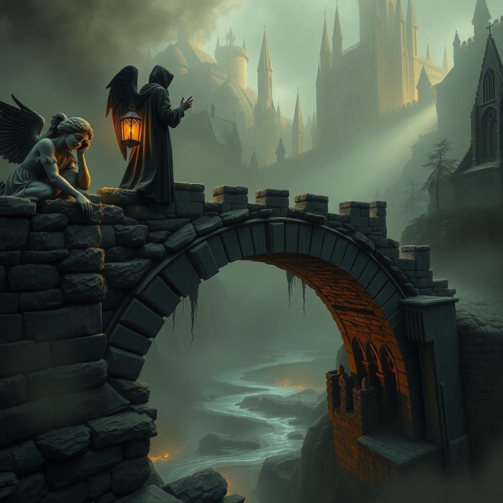 Cursed Gothic Bridge in the Fog - Gothic Bridge in Haunting ...