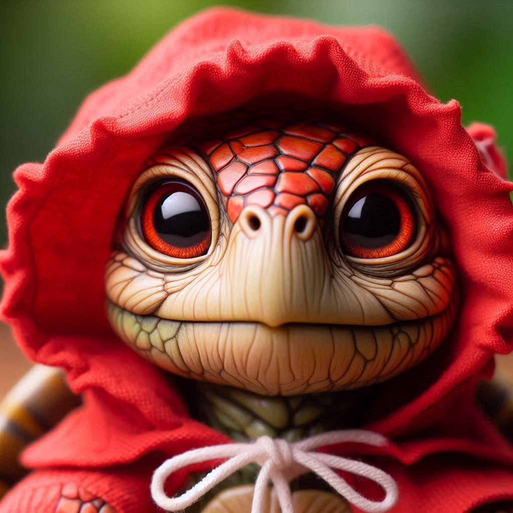 Little Red Riding Hood Turtle 🐢 D3 - AI Generated Artwork - NightCafe ...