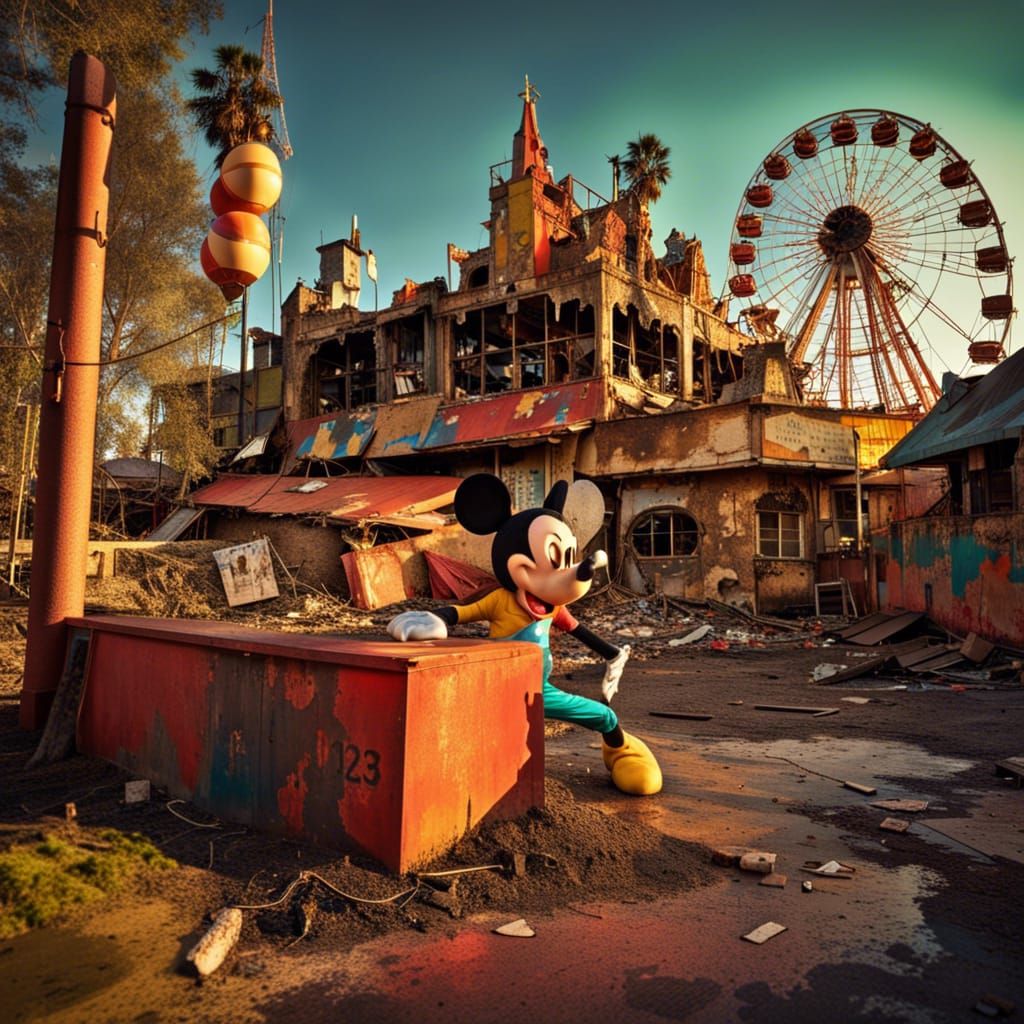 Post-Apocalyptic Disney World - AI Generated Artwork - NightCafe Creator