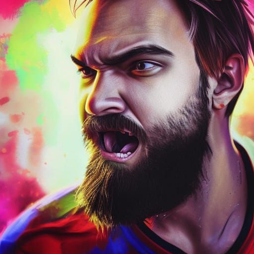 Angry PewDiePie - AI Generated Artwork - NightCafe Creator