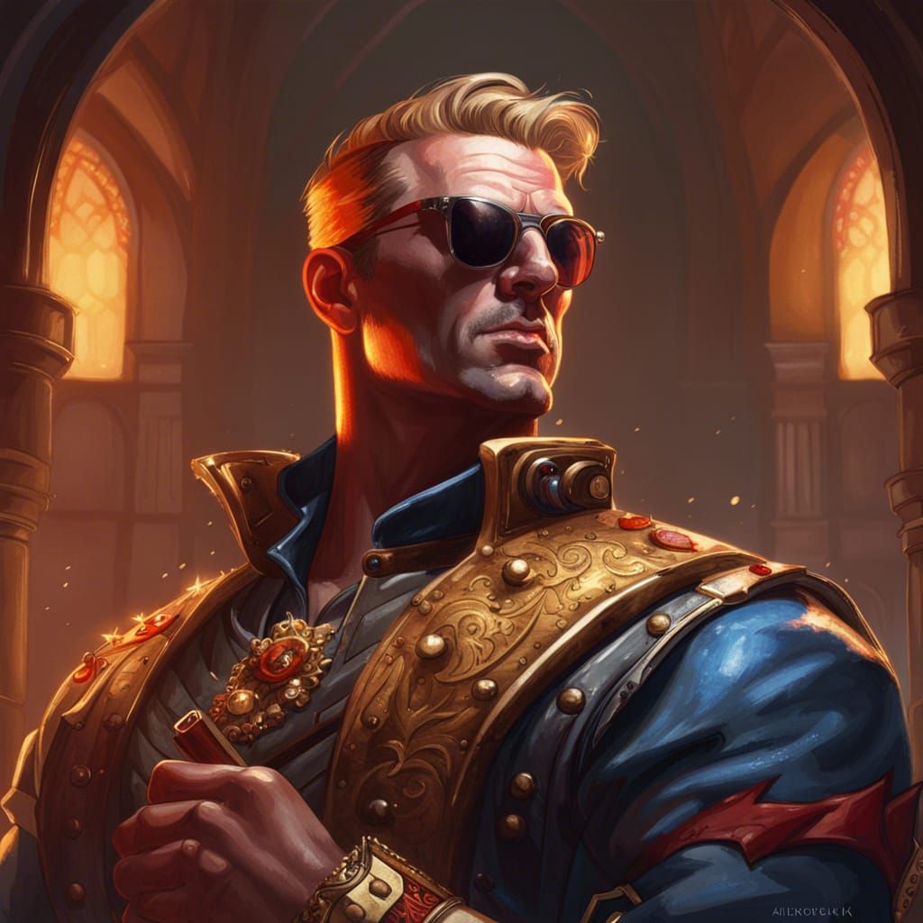 Duke Nukem in Royal Vestments - AI Generated Artwork - NightCafe Creator