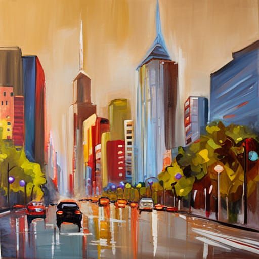 Painting of a beautiful city by Brad Rigney (SDXL β long) - AI ...