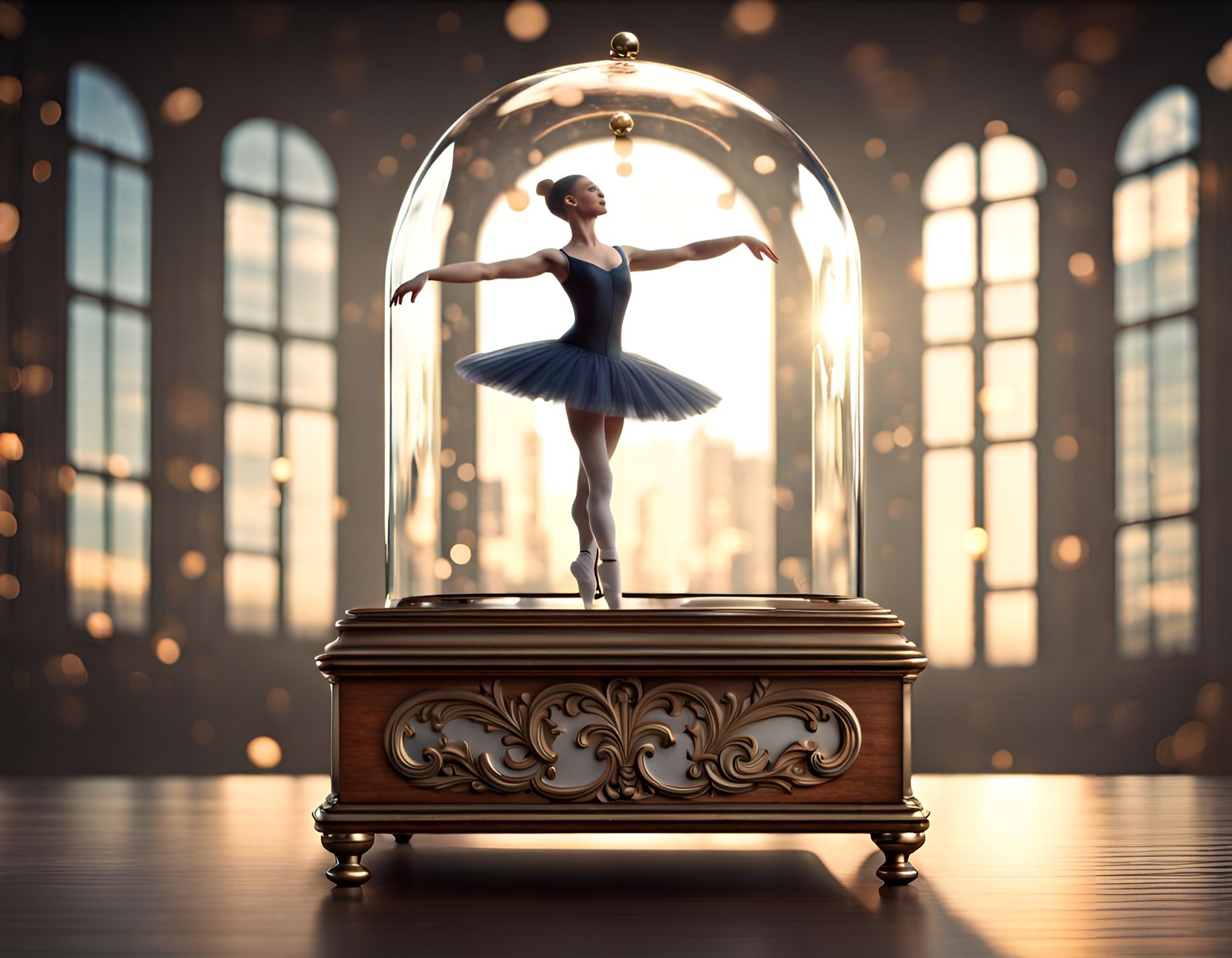Ballerina Music Box - 3 of 5 - AI Generated Artwork - NightCafe Creator