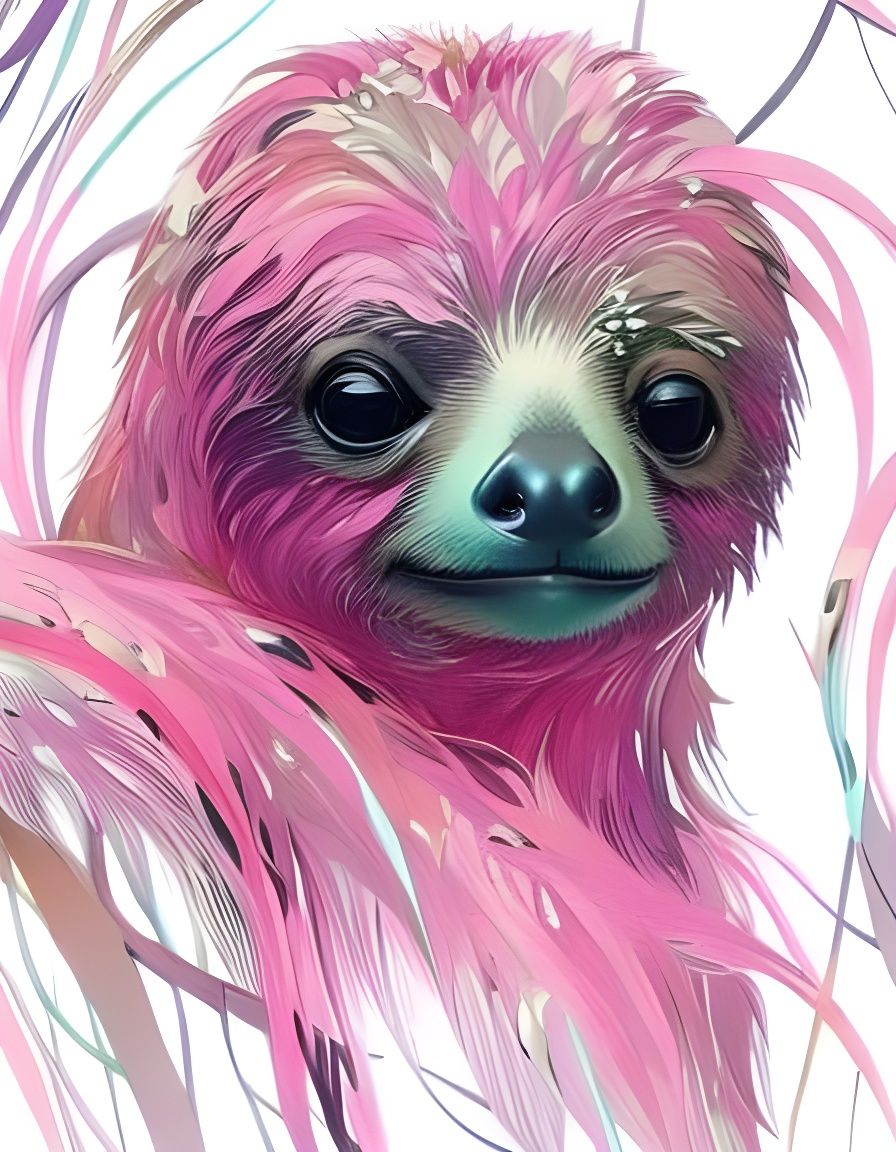 Pink sloth ♡ - AI Generated Artwork - NightCafe Creator