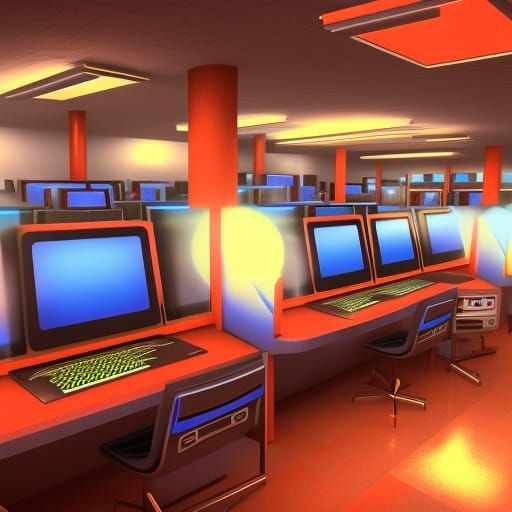 1960s computer room, multiple computers - AI Generated Artwork ...