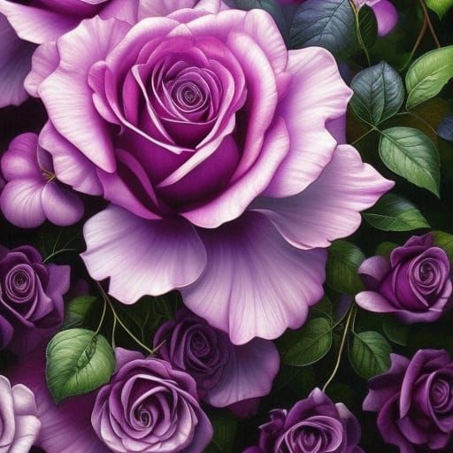 Purple roses - AI Generated Artwork - NightCafe Creator