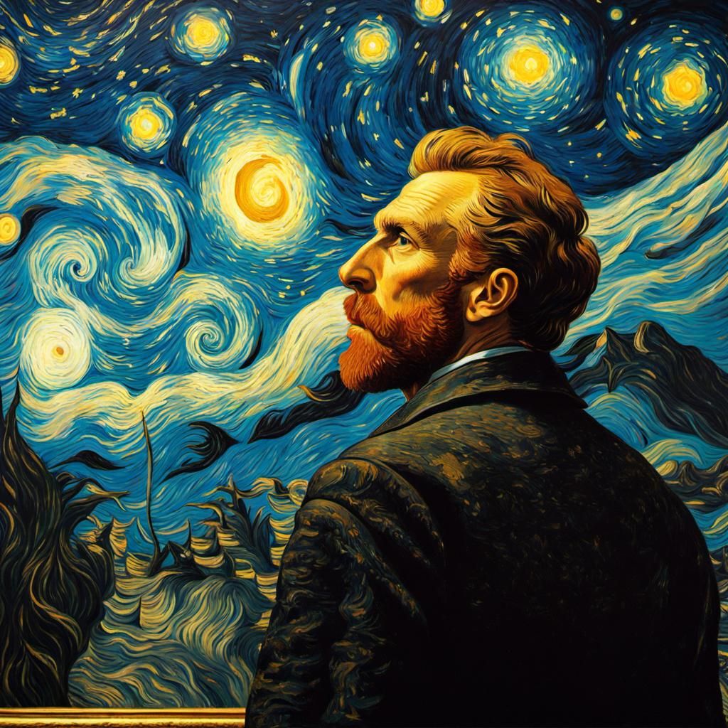 Vincent watching his masterpiece - AI Generated Artwork - NightCafe Creator