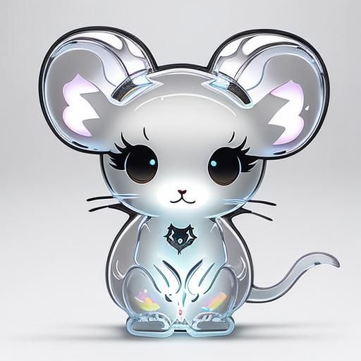 Adorable cute Bioluminescent chibi ghost cat, adorable ghostly cat semi ...