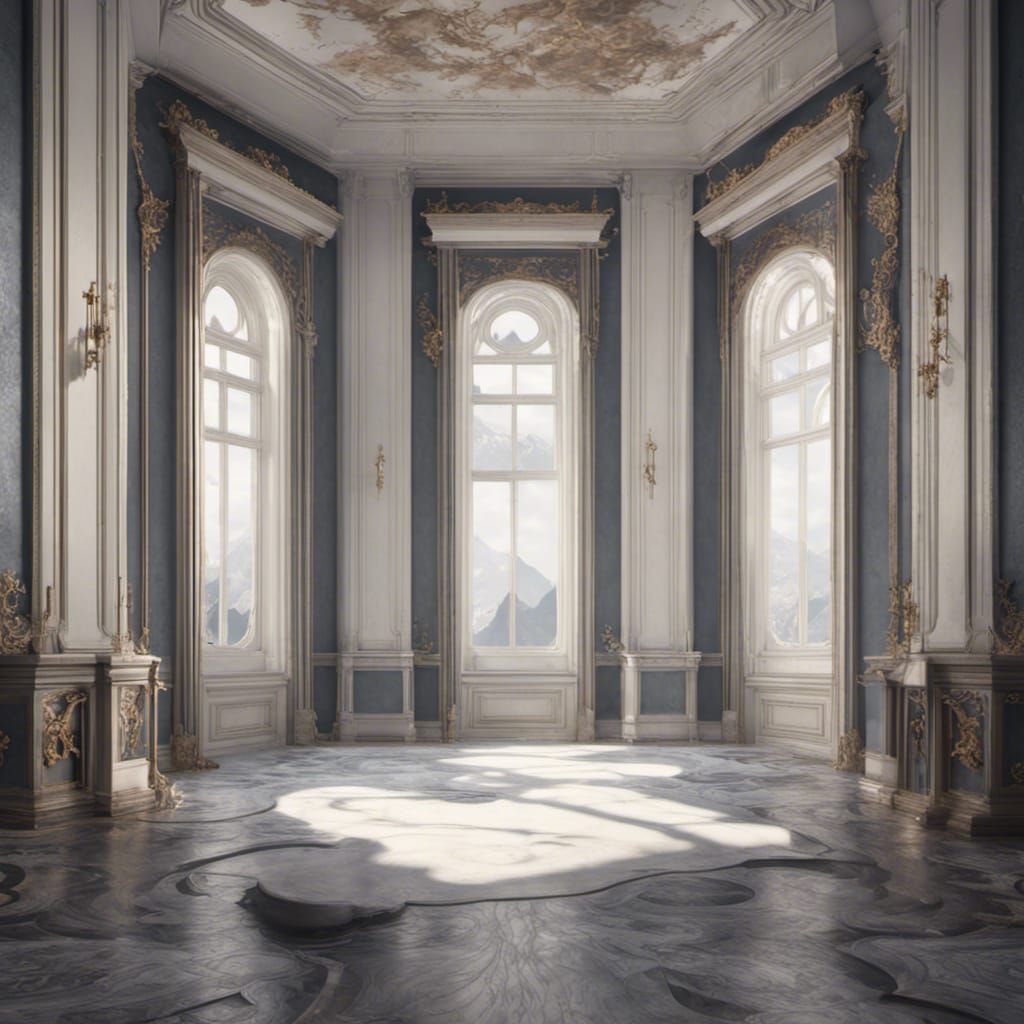 luxury, empty room, white room, windows - AI Generated Artwork ...