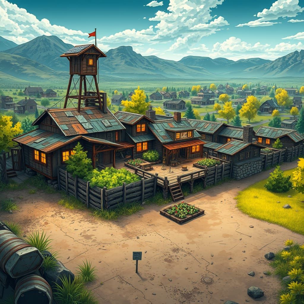 Post-Apocalyptic Settlement in the Great Basin, An... - AI Art