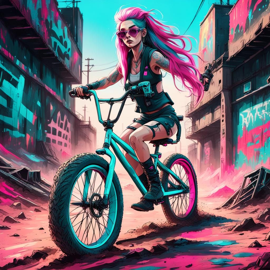 Bmx Baddie - AI Generated Artwork - NightCafe Creator