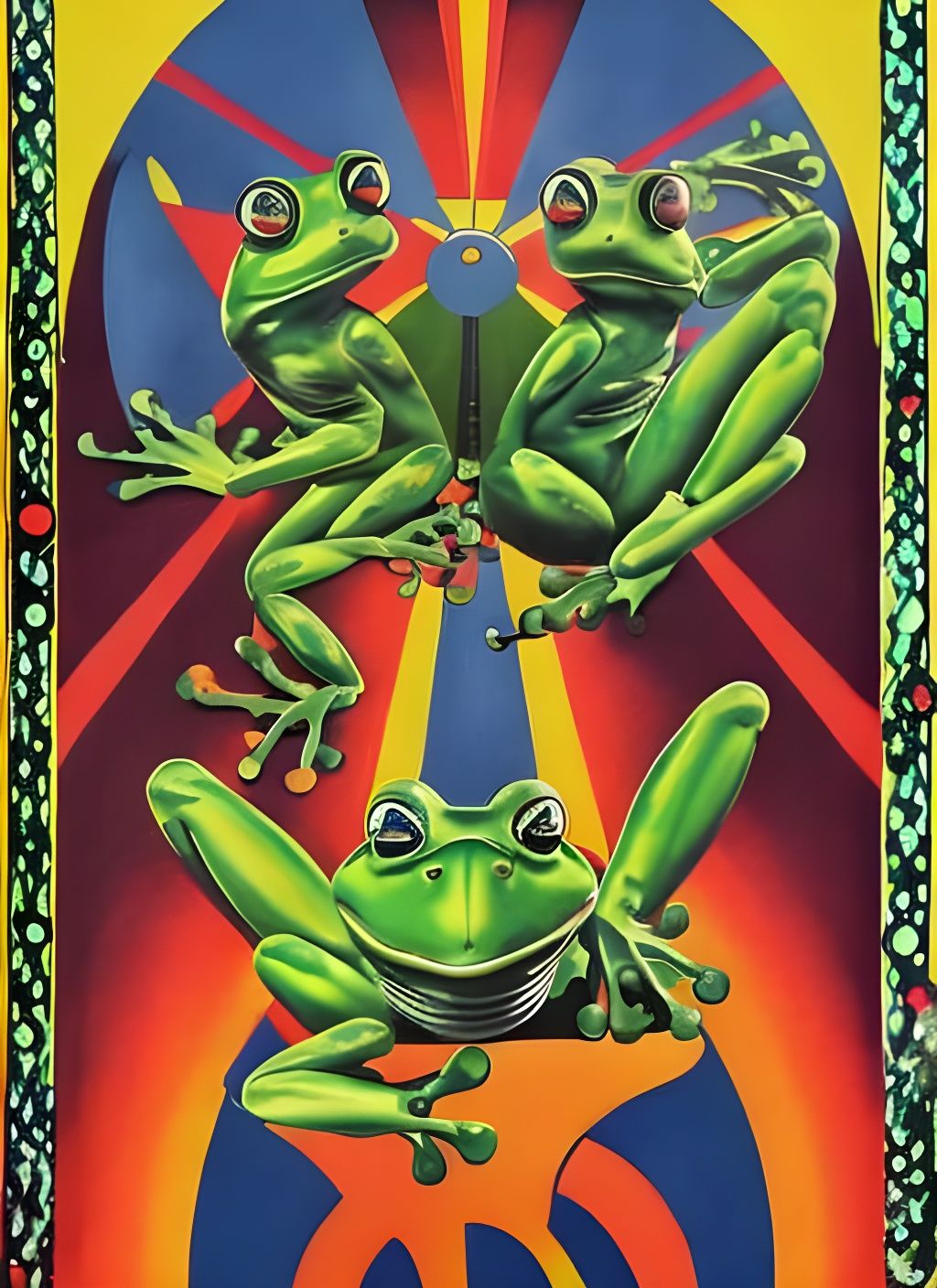 Deco Frogs - AI Generated Artwork - NightCafe Creator