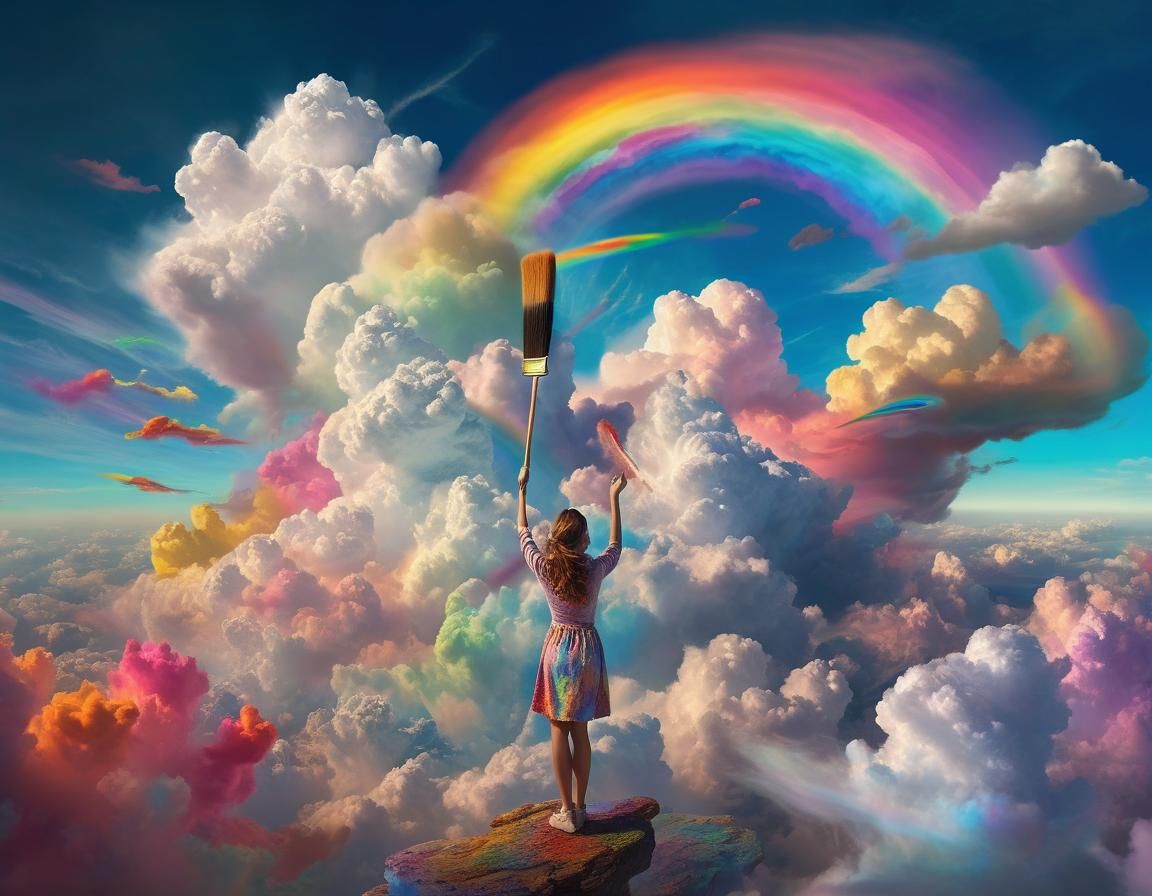 Rainbow Dreamscape: Painting the Sky - AI Generated Artwork - NightCafe ...