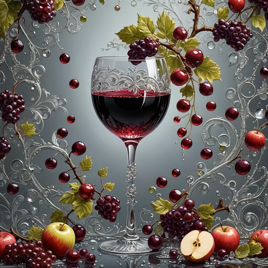 Glass of red wine - AI Generated Artwork - NightCafe Creator