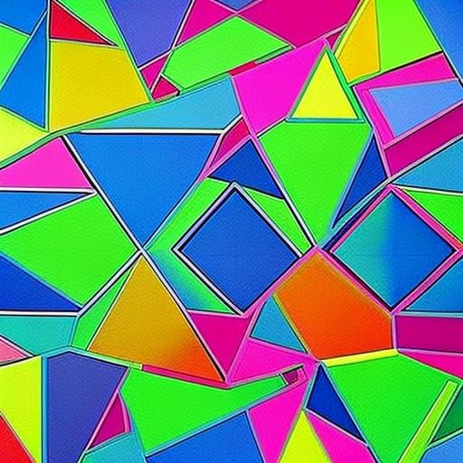colorful geometric patterns, triadic colors, triangles - AI Generated ...