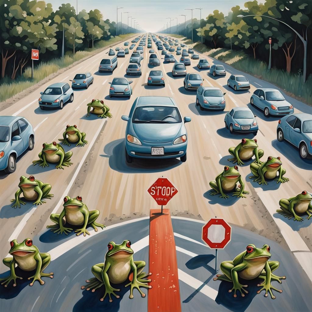 Frog Crossing - AI Generated Artwork - NightCafe Creator