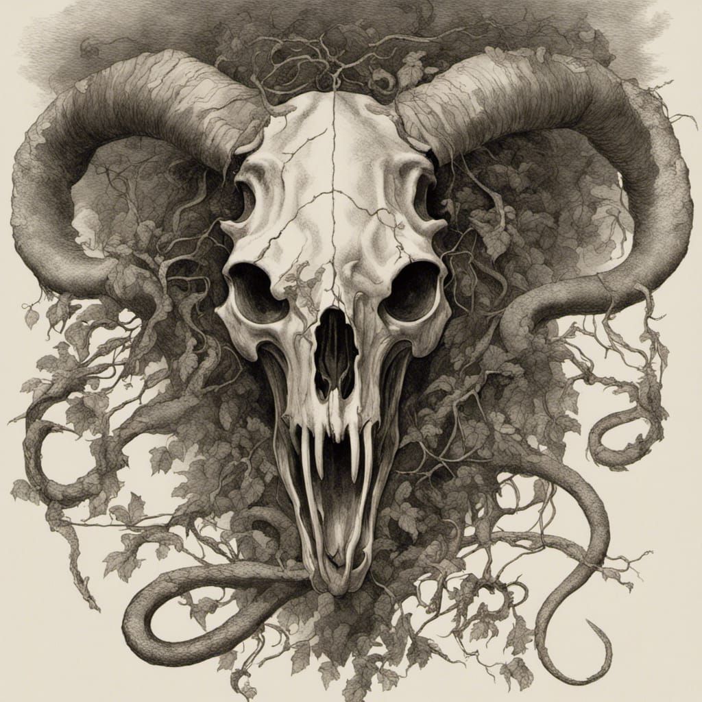Evil Cow Skull - AI Generated Artwork - NightCafe Creator