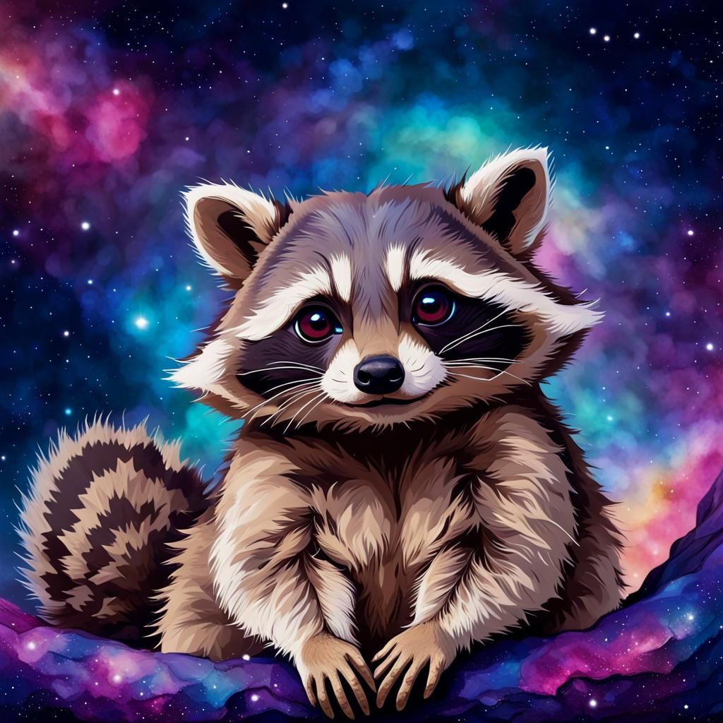 Galaxy raccoon - AI Generated Artwork - NightCafe Creator