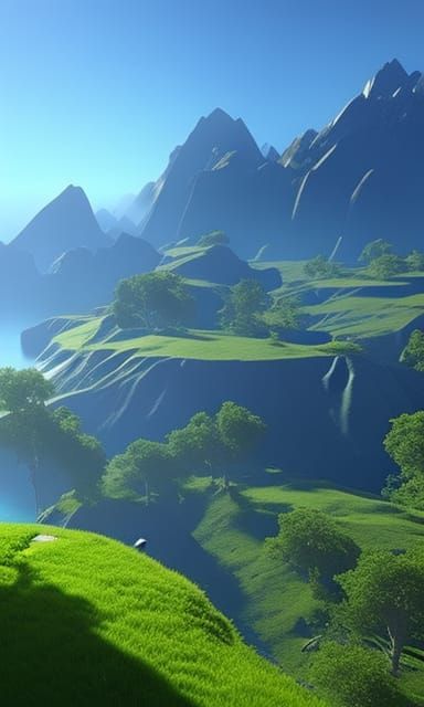 /imagine world: peaceful green: blue: /kind :red Unreal Engine ...